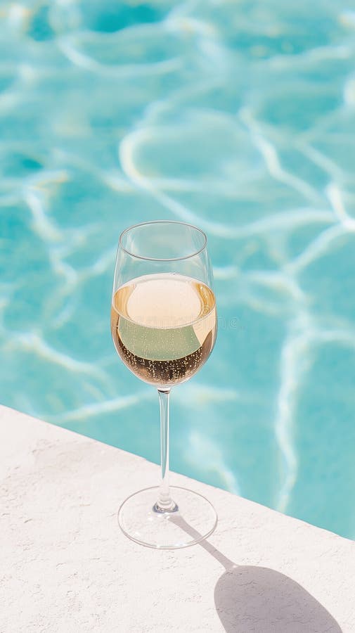 A Glass of Sparkling Wine Bathed in Warm Sunlight, Reflecting the ...