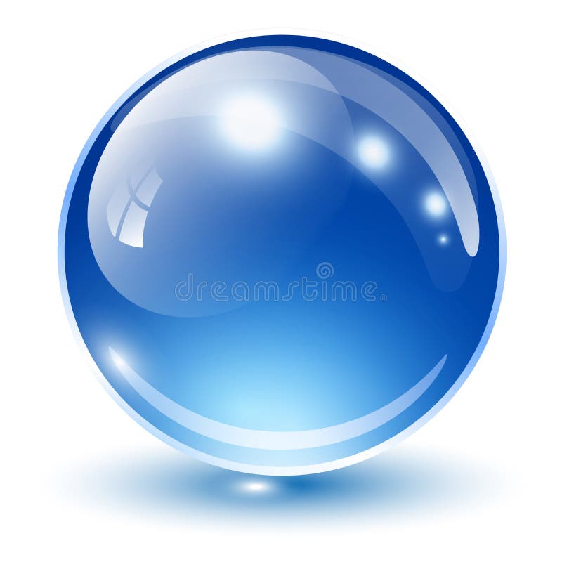 Glass blue ball, 3D icon stock vector. Illustration of magic - 149935675