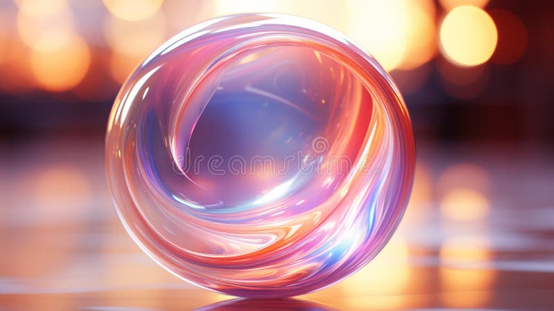 A Glass Sphere with a Colorful Swirl Stock Illustration - Illustration ...