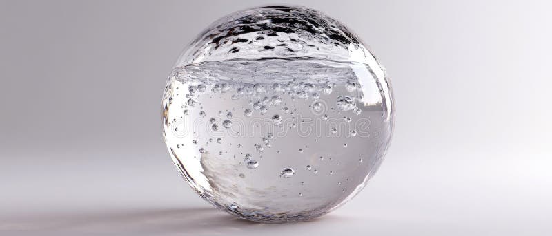 Glass Sphere Filled with Water and Air Bubbles Stock Illustration - Illustration of projects ...
