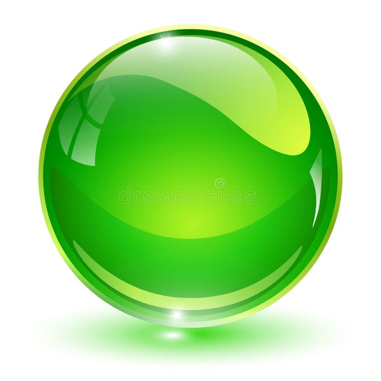 Glass sphere green stock vector. Illustration of mirrored - 125081844