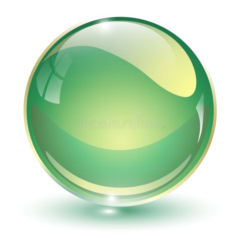 Glass sphere green stock vector. Illustration of crystal - 126239517
