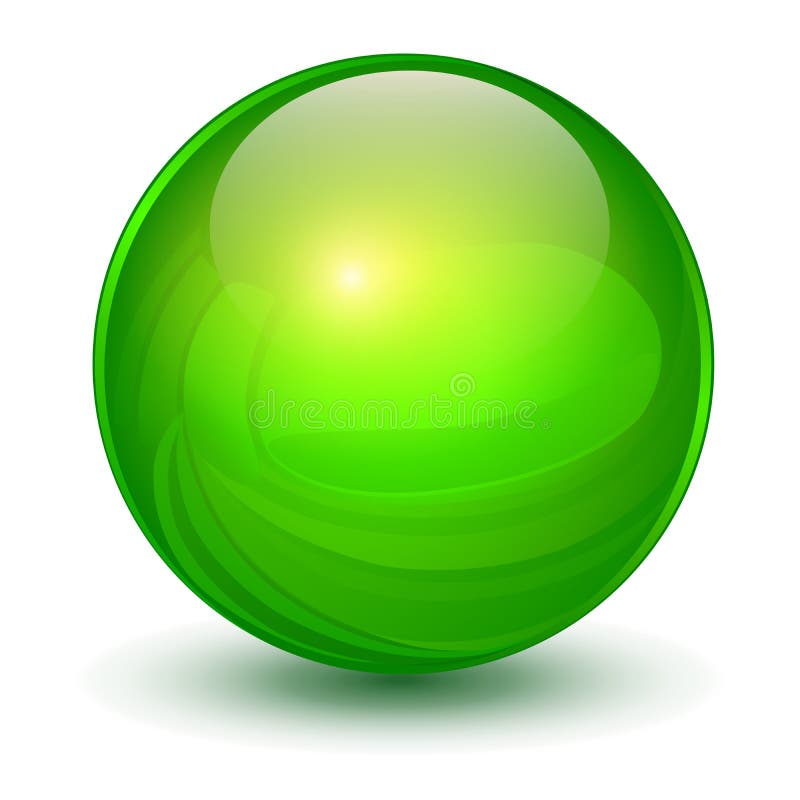 Glass sphere green stock vector. Illustration of icon - 124541256