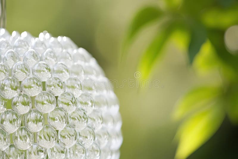 Glass Sphere and Greenery Creates a Relaxing Atmosphere with Soft Focus ...