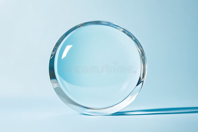 Glass Sphere, Light Blue Background, Shiny Surface, Transparency ...