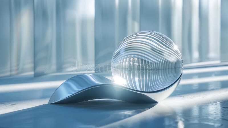A Glass Sphere Lying on a Curved Surface Stock Photo - Image of ...