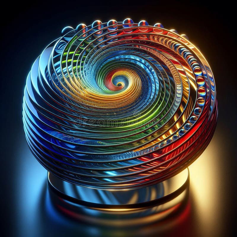A Glass Sphere with a Multicolored Spiral, Showcasing Intricate Design and Light. Stock ...