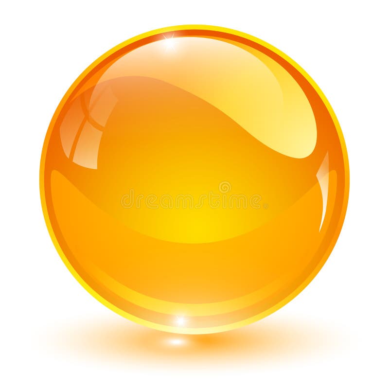 Glass sphere orange stock vector. Illustration of reflection - 128810393