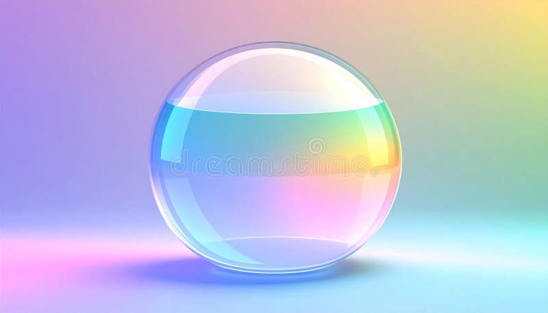 Glass Sphere with Rainbow Water and Pastel Background Stock ...