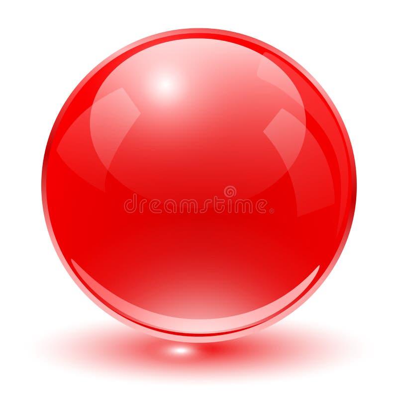 Glass sphere red stock vector. Illustration of reflection - 171875412