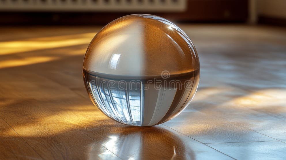 Glass Sphere Reflecting Room Interior Light Stock Illustration ...