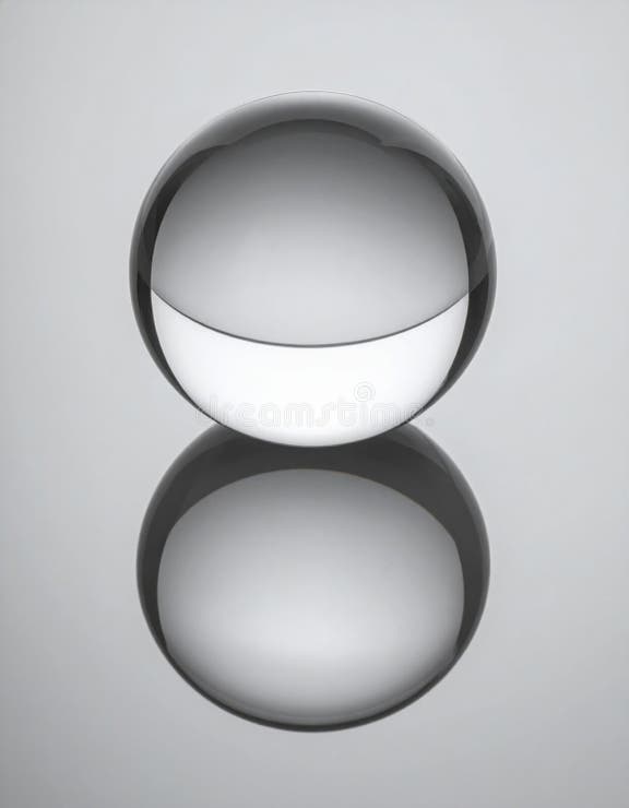 Glass Sphere Reflection on Gray Surface Stock Illustration ...