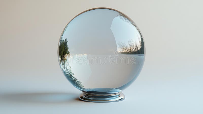 Glass Sphere Reflection on Plain Surface Generative AI Stock ...