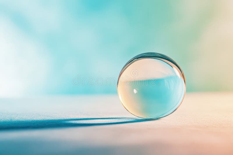 Glass Sphere Reflects Light on Surface in Studio Stock Photo - Image of ...