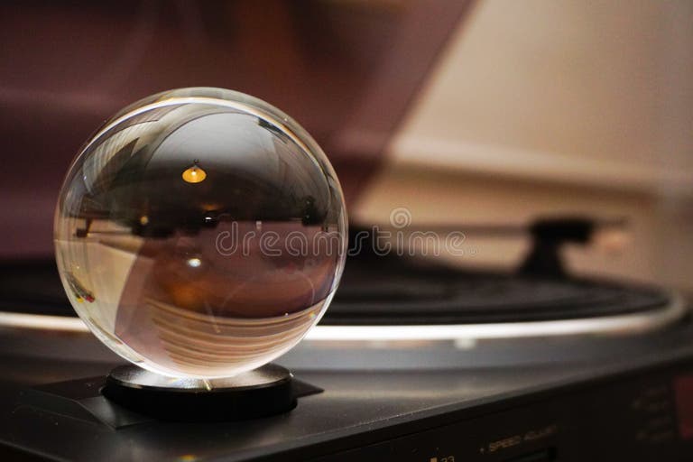 Glass Sphere with Reverse Reflection on a Disc. Stock Photo - Image of ...