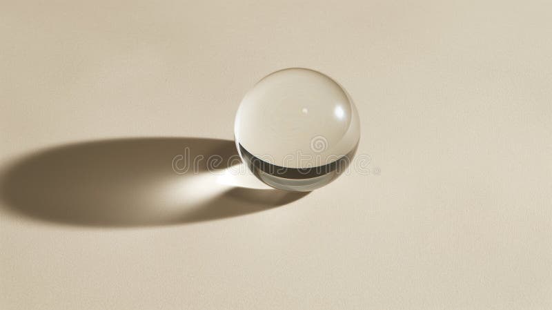 Glass Sphere on a Smooth Beige Surface, Casting a Clear Shadow ...