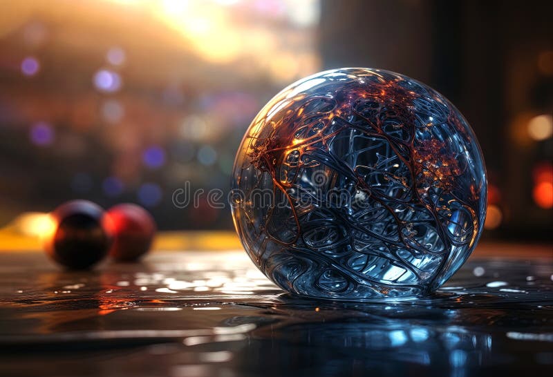 A Glass Sphere with a Wire Mesh Design on it Stock Illustration ...