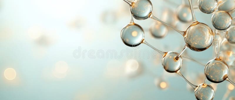 Glass Spheres Connected Structure. Molecular Model with Translucent ...