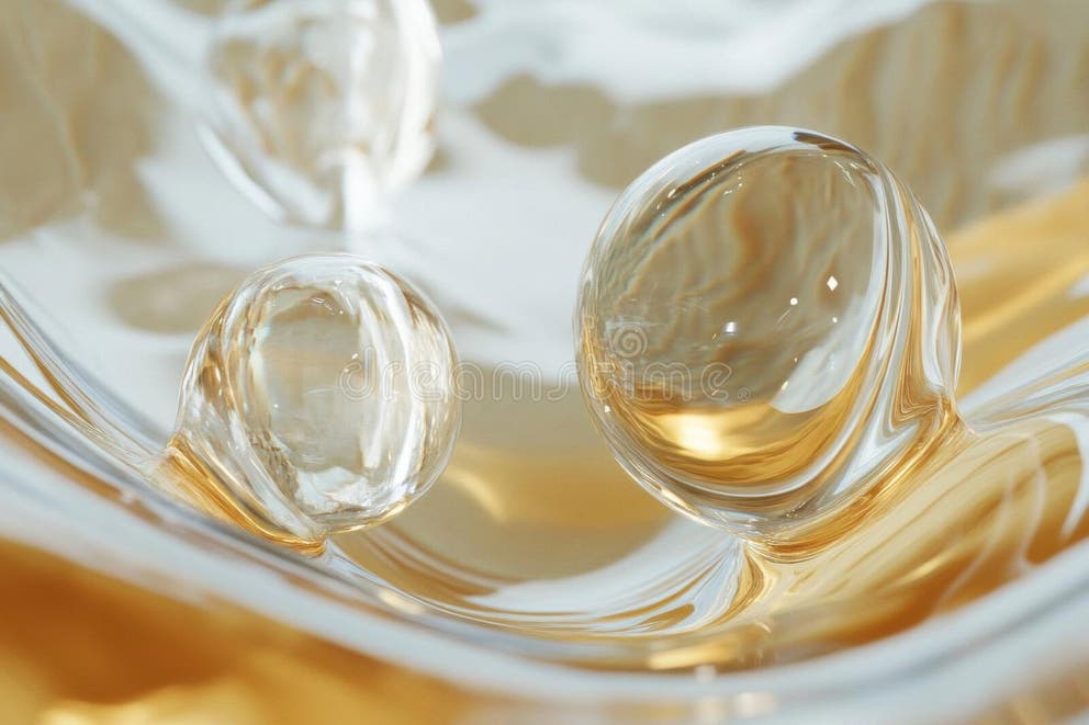 Glass Spheres on Liquid Surface, a Visual Study Stock Illustration ...