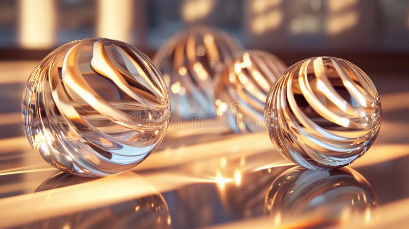 Glass Spheres Reflecting Light Create Captivating Patterns on a Surface ...