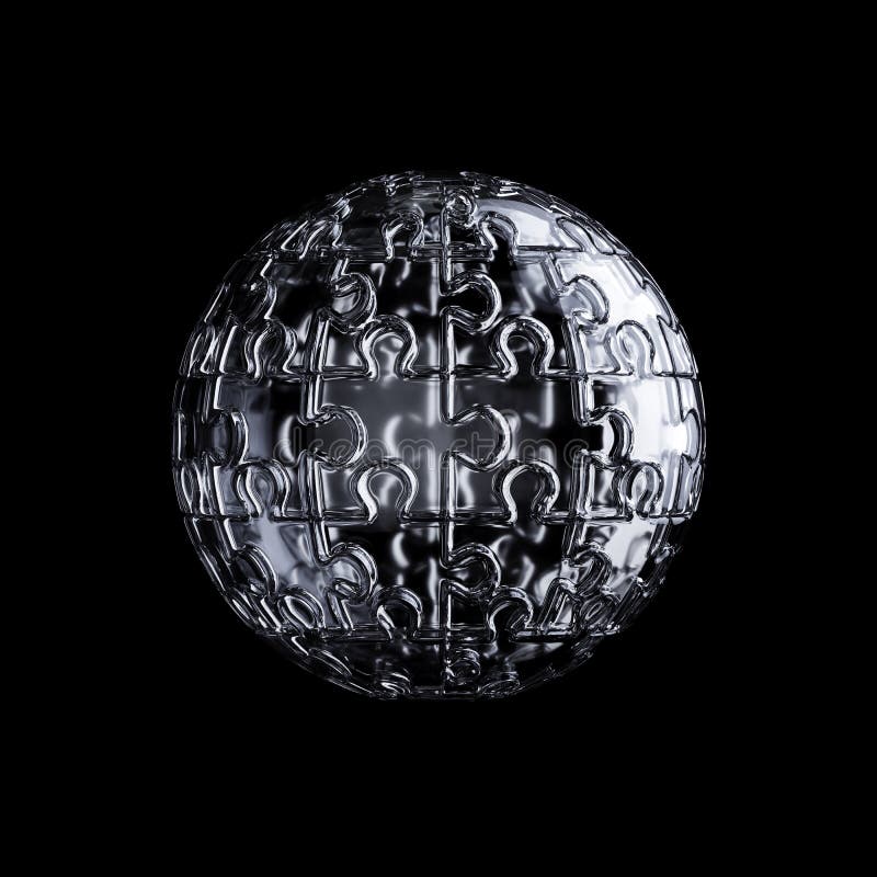Glass Spherical Jigsaw Puzzle Stock Illustration - Illustration of ...