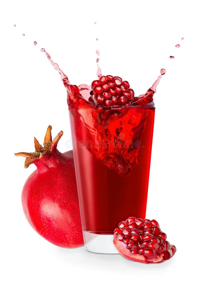 Glass of Splashing Pomegranate Juice Stock Photo - Image of pomegranate ...