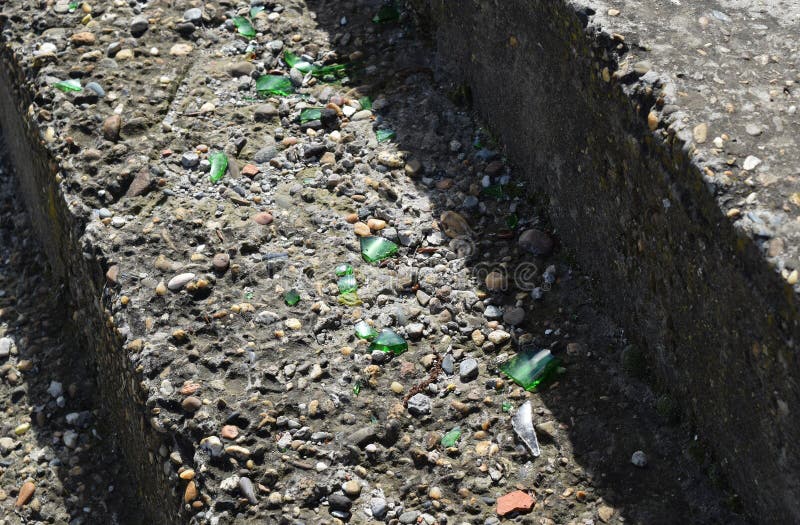 Glass Splinters on Concrete Steps Stock Photo - Image of grey, modern ...