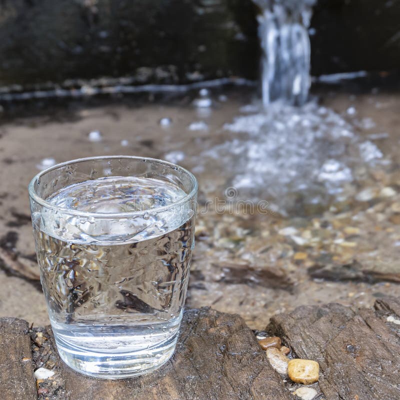 A Glass of Spring Water in Nature Stock Photo - Image of freshness ...