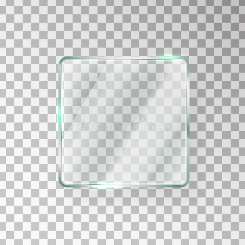 Glass Square Window Texture. Gloss Screen Effect. Plastic Plate Mockup ...