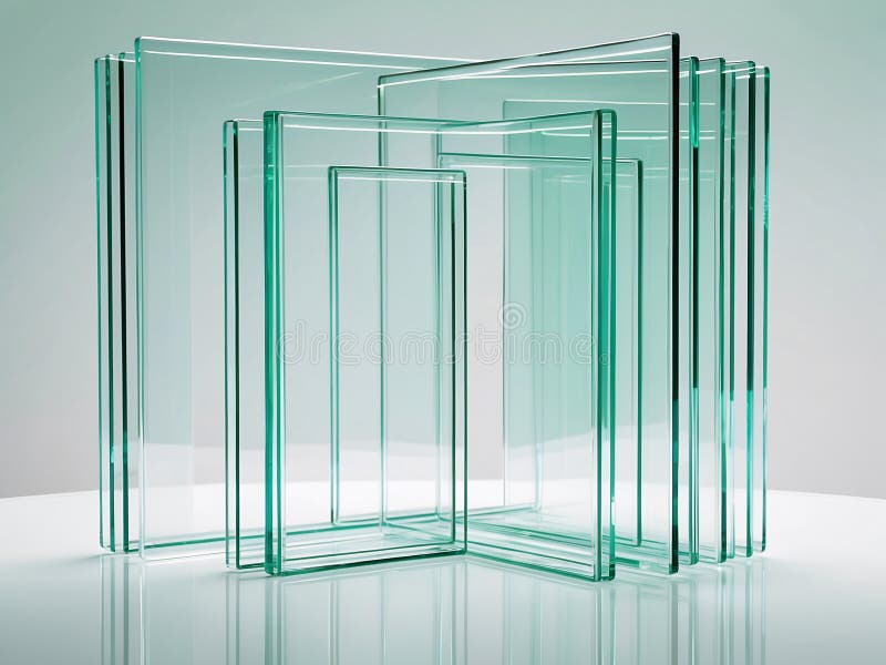 Glass Squares and Polygons Create a Transparent Geometric Pattern ...