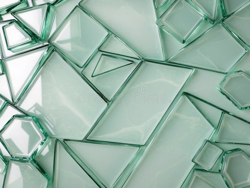 Glass Squares and Polygons Create a Transparent Geometric Pattern ...