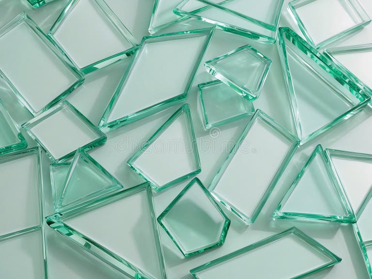 Glass Squares and Polygons Create a Transparent Geometric Pattern ...