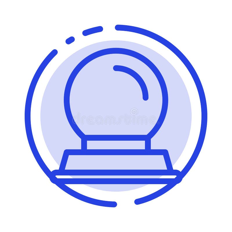 Glass Stand, Decoration, Magic Ball Blue Dotted Line Line Icon Stock ...