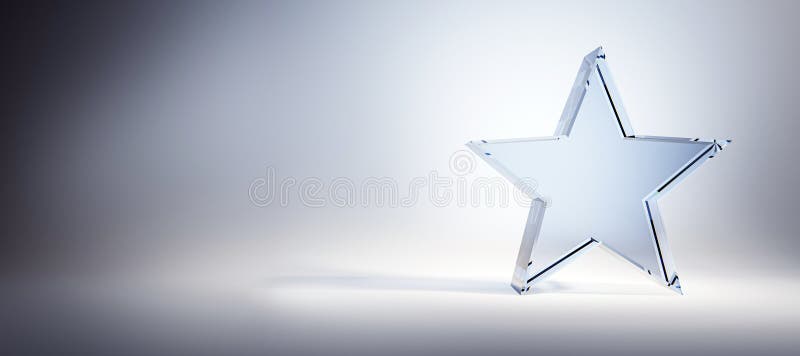 Glass Star Award on Gradient Background. 3D Rendering Stock ...