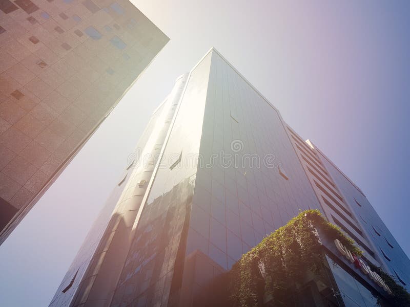 Glass Steel Building on the Backgorund of Blue Sky Stock Photo - Image ...