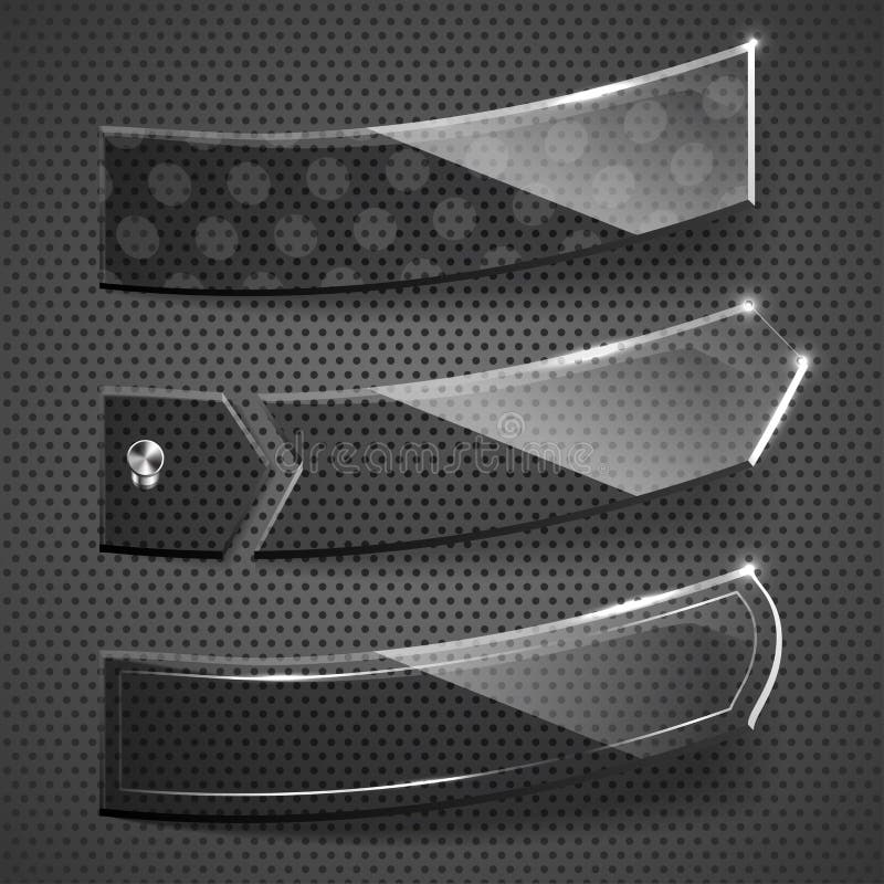 Glass Stickers on Grey Background. Stock Vector - Illustration of ...