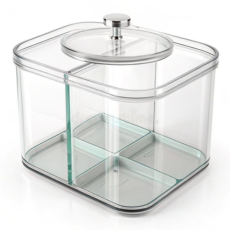 Glass Storage Container with Divider PNG Stock Photo - Image of divider ...