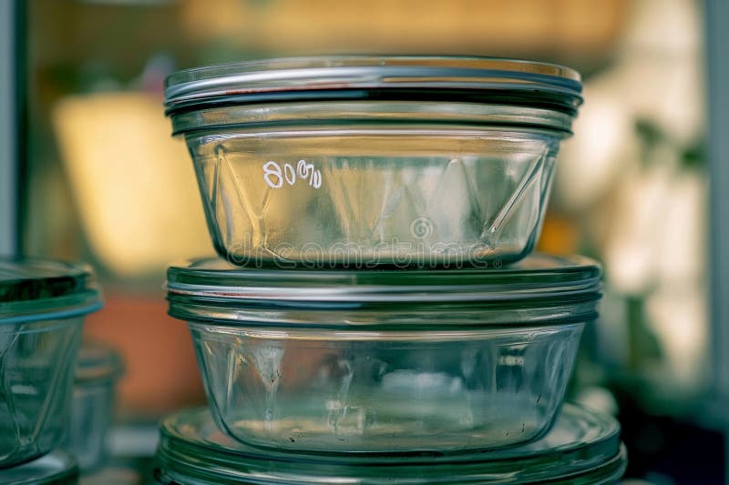 Glass Storage Containers Stacked in a Kitchen Setting Ready for ...