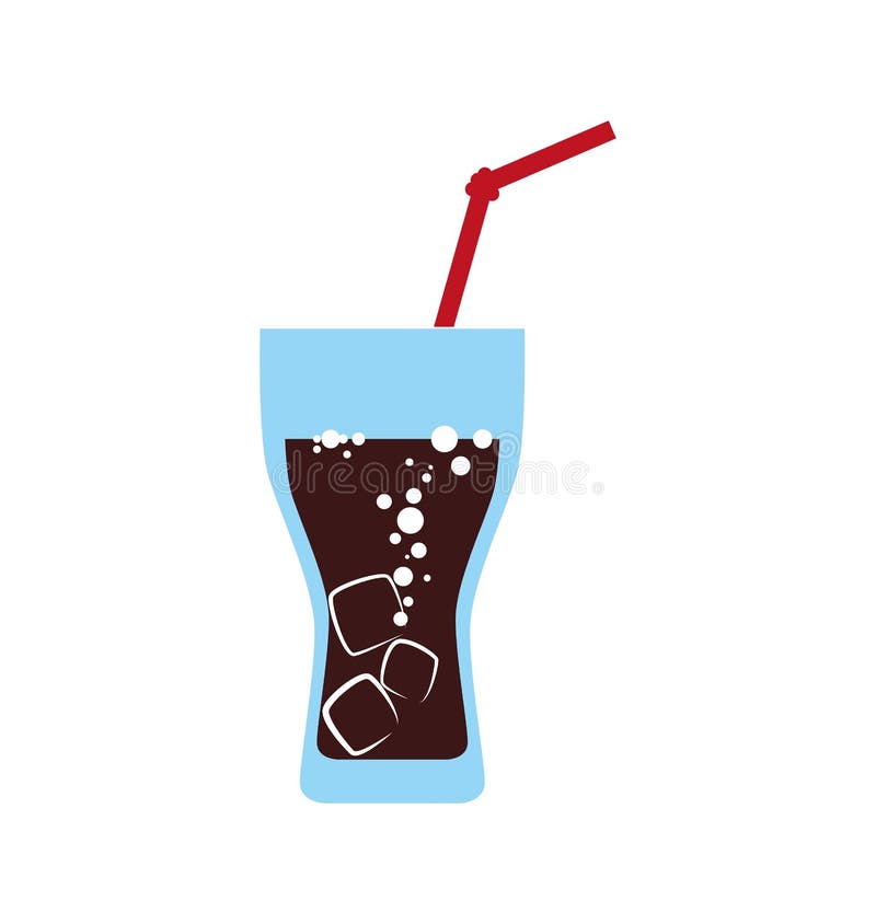 Glass and Straw Icon. Soda and Drink Design. Vector Graphic Stock ...