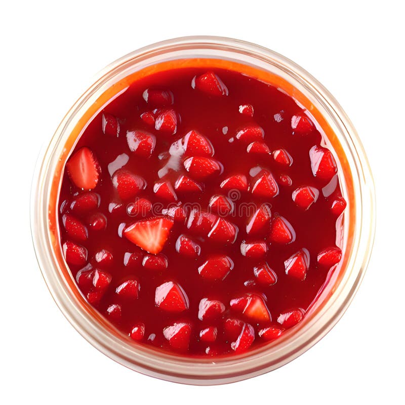 Glass of Strawberry Jam on White Background, AI Generated Stock ...