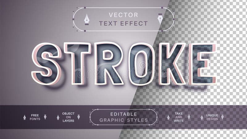 Glass Stroke - Editable Text Effect, Font Style Stock Vector - Illustration of style, logo ...