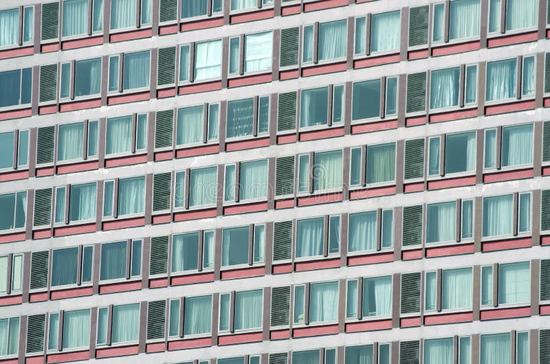 Glass Structure Pattern in a High Rise Building. Stock Image - Image of ...