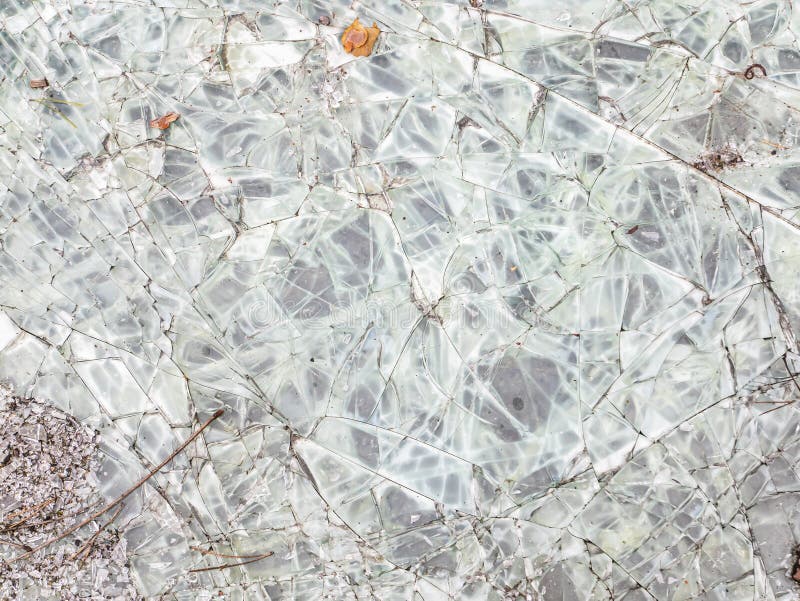 The Glass Surface is Broken into Small Fragments. Stock Image - Image ...