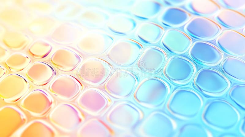 A Glass Surface Displays an Embossed Circle Grid, Reflecting Vibrant ...