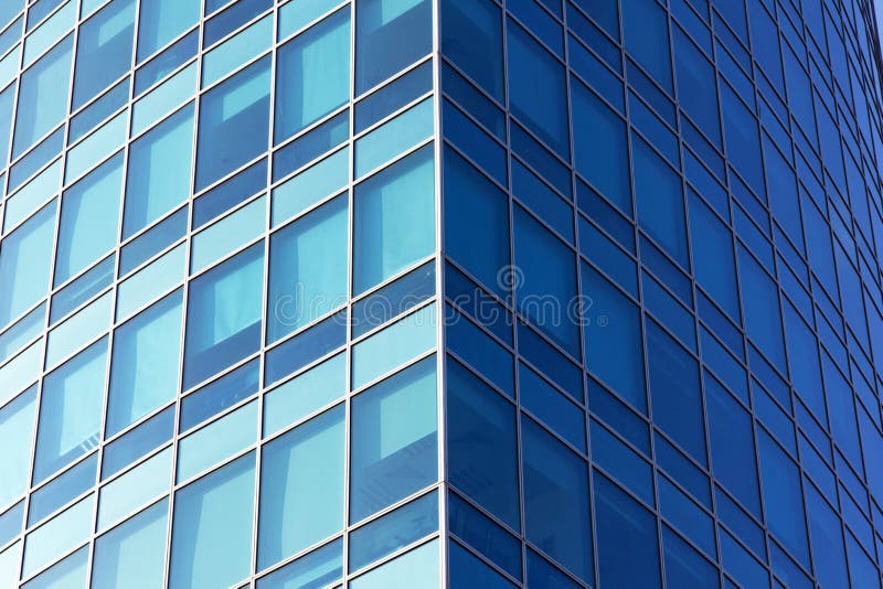 Glass Surface of Windows with Reflection in District Business Centers ...