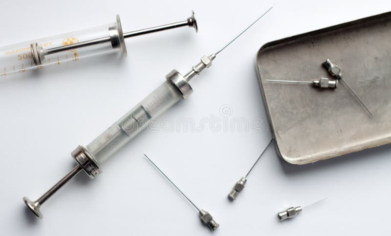 Glass Syringe for Injection Stock Image - Image of inject, cocaine ...