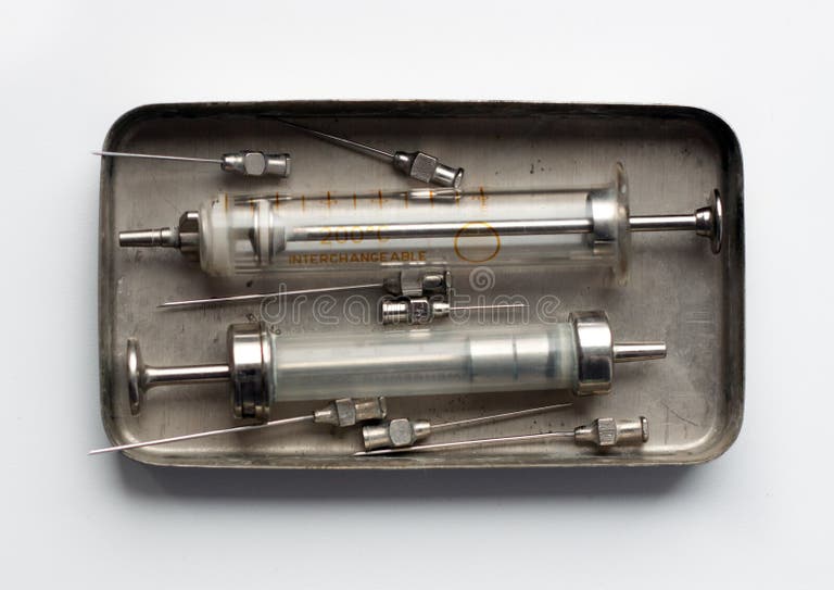 Glass Syringe for Injection Stock Image - Image of 19th, fashioned ...