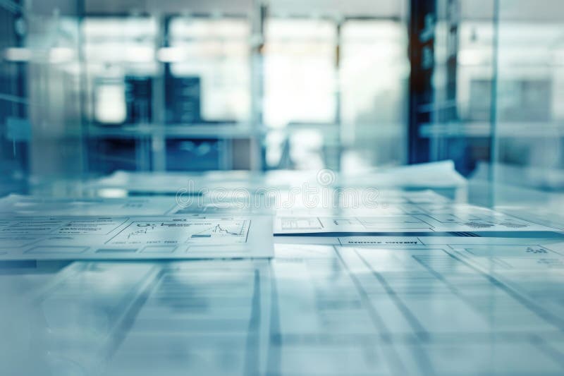 A Glass Table with Papers and Pens Scattered Across Its Surface ...
