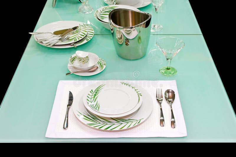 Glass table setup stock image. Image of contemporary - 15202483