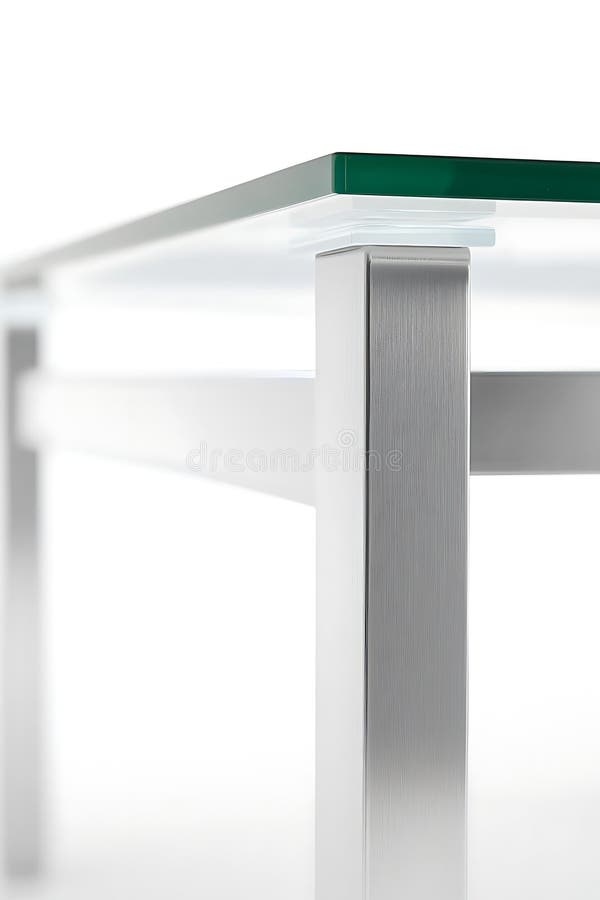 A Glass Table with a Silver Frame Stock Illustration - Illustration of ...